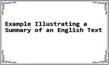 Example Illustrating a Summary of an English Text