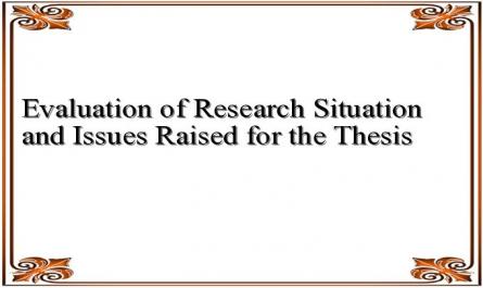Evaluation of Research Situation and Issues Raised for the Thesis