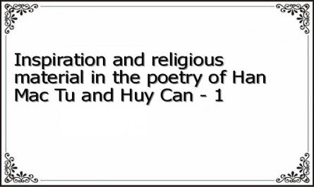 Inspiration and religious material in the poetry of Han Mac Tu and Huy ...