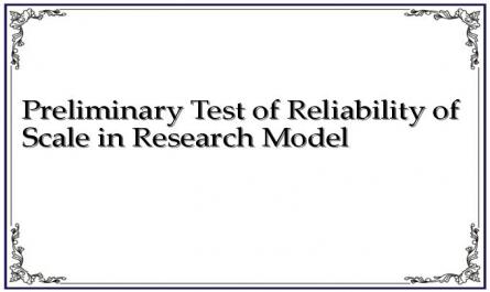 Preliminary Test of Reliability of Scale in Research Model