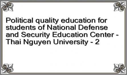 Political quality education for students of National Defense and ...