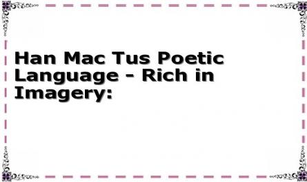 Han Mac Tu's Poetic Language - Rich in Imagery: