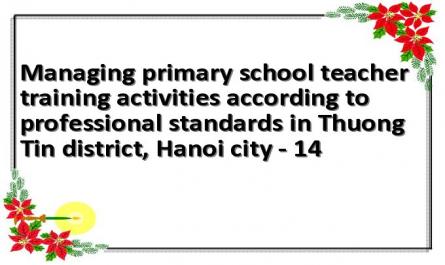 Managing primary school teacher training activities according to ...