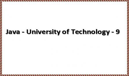 Java - University of Technology - 9