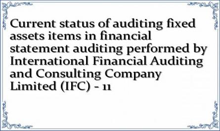 Current status of auditing fixed assets items in financial statement ...