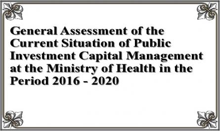 General Assessment of the Current Situation of Public Investment ...