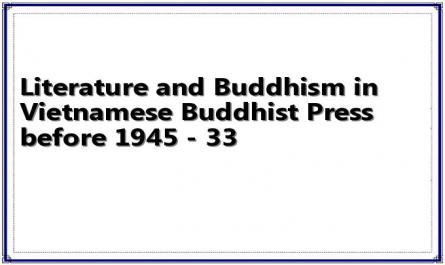 Literature and Buddhism in Vietnamese Buddhist Press before 1945 - 33