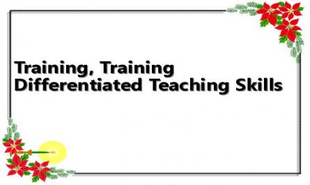 Training, Training Differentiated Teaching Skills