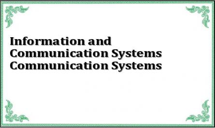 Information and Communication Systems Communication Systems