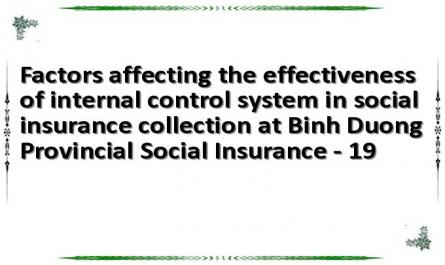 Factors affecting the effectiveness of internal control system in ...