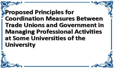 Proposed Principles for Coordination Measures Between Trade Unions and ...