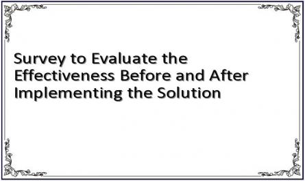 Survey to Evaluate the Effectiveness Before and After Implementing the Solution