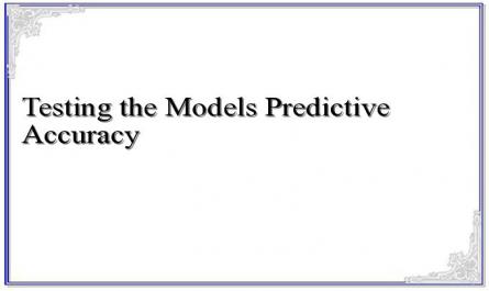Testing the Model's Predictive Accuracy