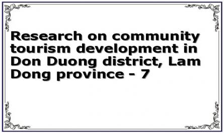Research on community tourism development in Don Duong district, Lam ...