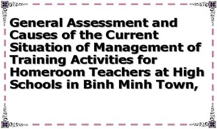 General Assessment and Causes of the Current Situation of Management of ...