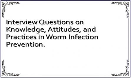 Interview Questions on Knowledge, Attitudes, and Practices in Worm Infection Prevention.