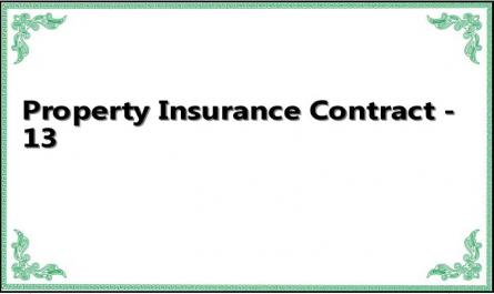Property Insurance Contract - 13
