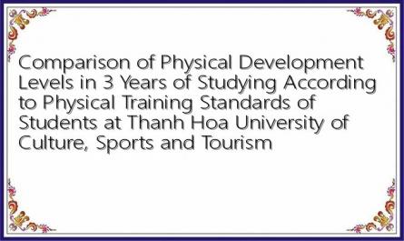 Comparison of Physical Development Levels in 3 Years of Studying ...