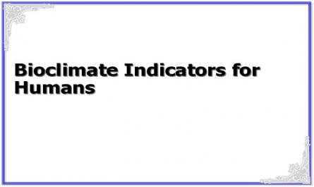 Bioclimate Indicators for Humans