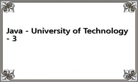Java - University of Technology - 3