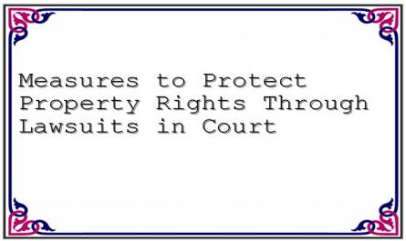 Measures to Protect Property Rights Through Lawsuits in Court