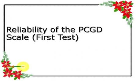Reliability of the PCGD Scale (First Test)