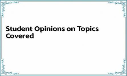 Student Opinions on Topics Covered