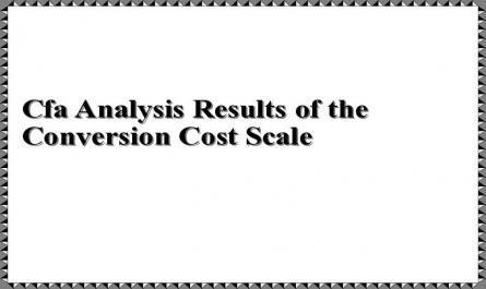 Cfa Analysis Results of the Conversion Cost Scale
