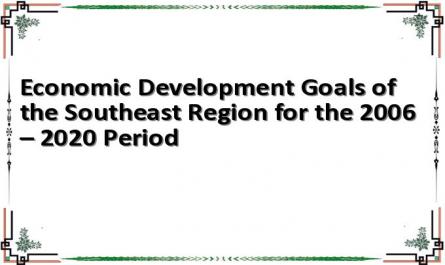 Economic Development Goals of the Southeast Region for the 2006 – 2020 ...