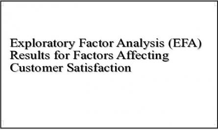 Exploratory Factor Analysis (EFA) Results for Factors Affecting Customer Satisfaction