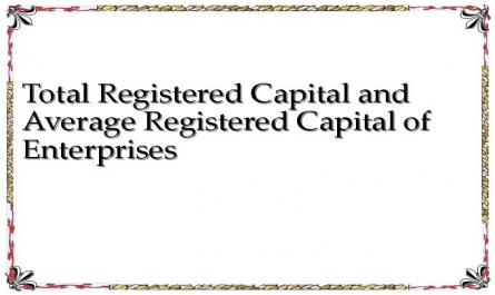 Total Registered Capital and Average Registered Capital of Enterprises
