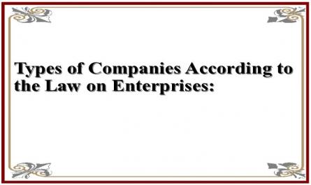 Types of Companies According to the Law on Enterprises:
