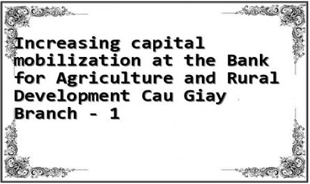 Increasing capital mobilization at the Bank for Agriculture and Rural ...