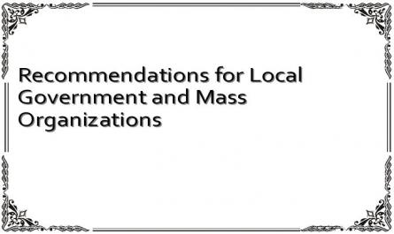Recommendations for Local Government and Mass Organizations