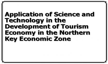 Application of Science and Technology in the Development of Tourism ...