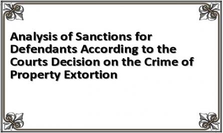 Analysis of Sanctions for Defendants According to the Court's Decision ...