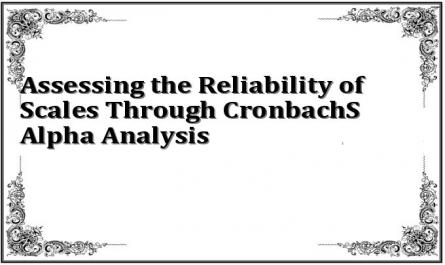 Assessing the Reliability of Scales Through Cronbach'S Alpha Analysis
