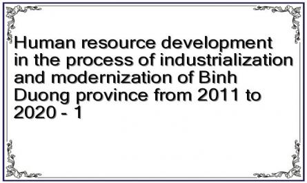 Human resource development in the process of industrialization and ...
