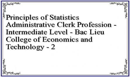 Principles of Statistics Administrative Clerk Profession - Intermediate ...