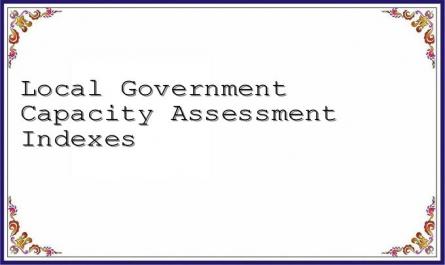 Local Government Capacity Assessment Indexes