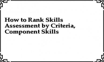 How to Rank Skills Assessment by Criteria, Component Skills