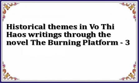 Historical themes in Vo Thi Hao's writings through the novel The ...