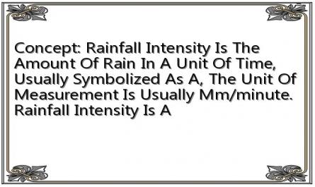 Concept: Rainfall Intensity Is The Amount Of Rain In A Unit Of Time ...