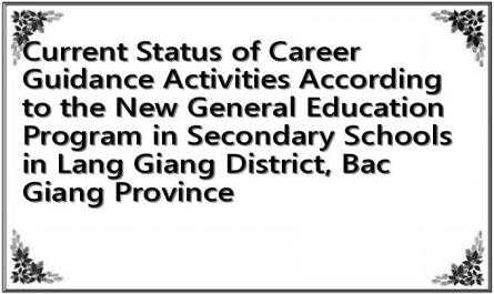 Career Guidance Activities Reference doccument