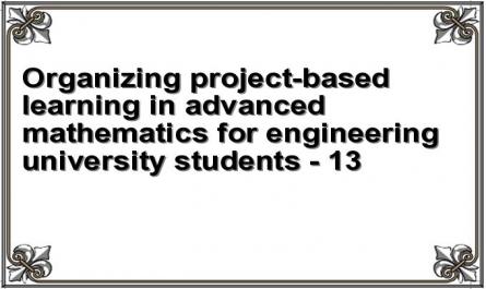 Organizing project-based learning in advanced mathematics for ...