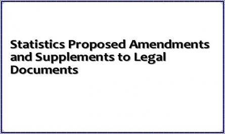 Statistics Proposed Amendments and Supplements to Legal Documents