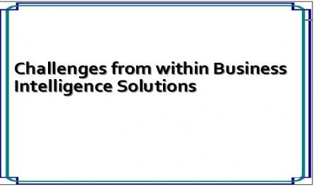 Challenges from within Business Intelligence Solutions