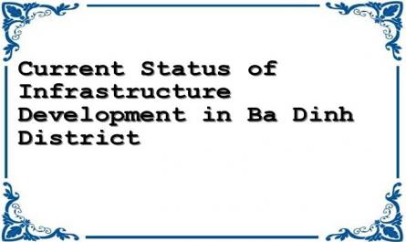 Current Status of Infrastructure Development in Ba Dinh District