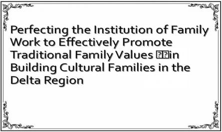 Traditional Family Values Reference doccument