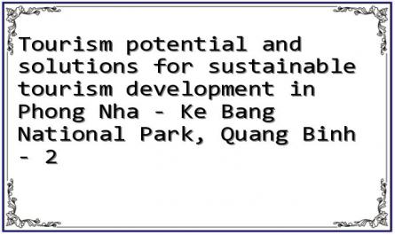 Tourism potential and solutions for sustainable tourism development in ...